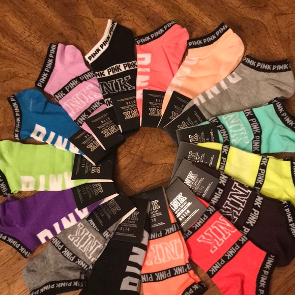 PINK Victoria's Secret | Accessories | Pink Socks Bundle Of 5 Pairs ...